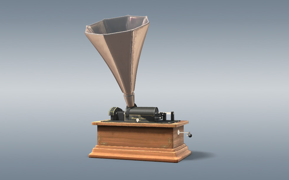 Fonográf és gramofon - 3D-modell - Mozaik digitális oktatás és tanulás