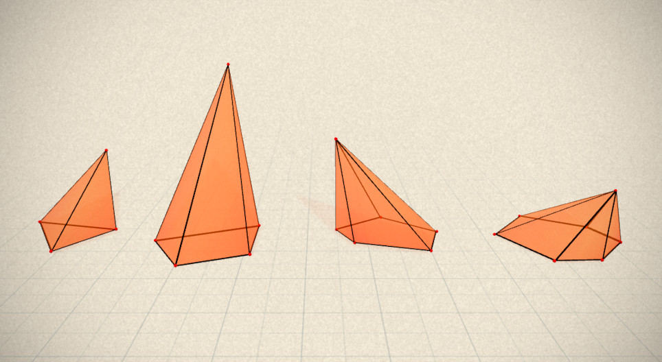 Szabályos négyoldalú gúla - 3D-modell - Mozaik digitális oktatás és tanulás