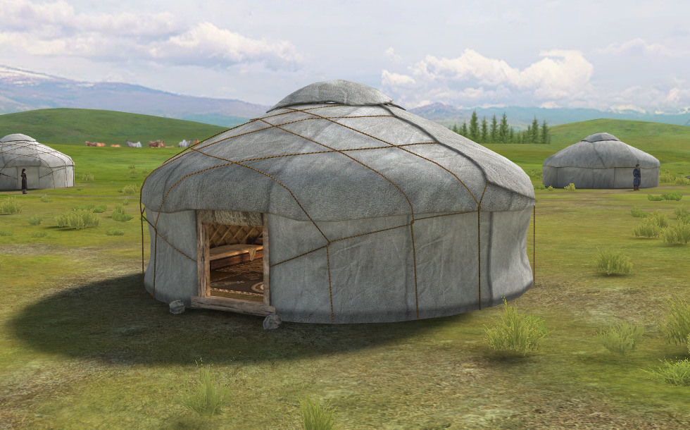 Jurta - 3D-modell - Mozaik digitális oktatás és tanulás