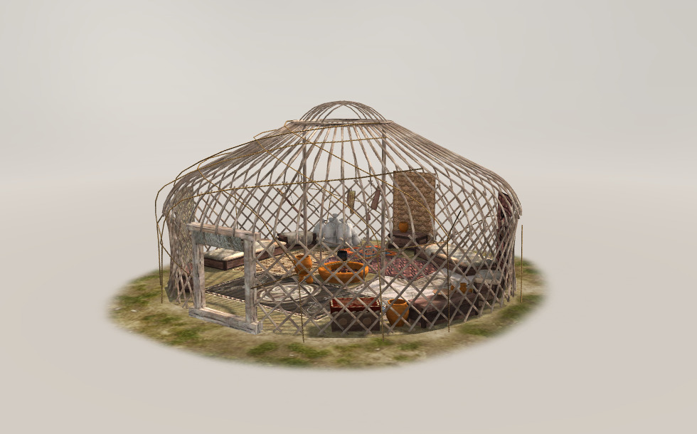 Jurta - 3D-modell - Mozaik digitális oktatás és tanulás