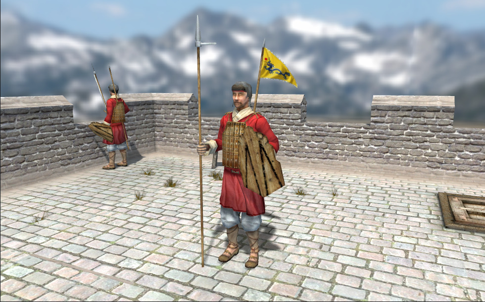 Középkori kínai katona - 3D-modell - Mozaik digitális oktatás és tanulás